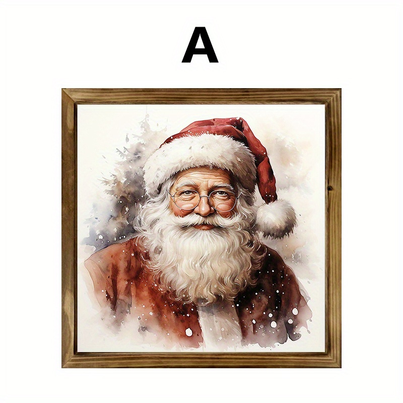 Merry Christmas Santa Claus Wooden Picture Frame - Temu