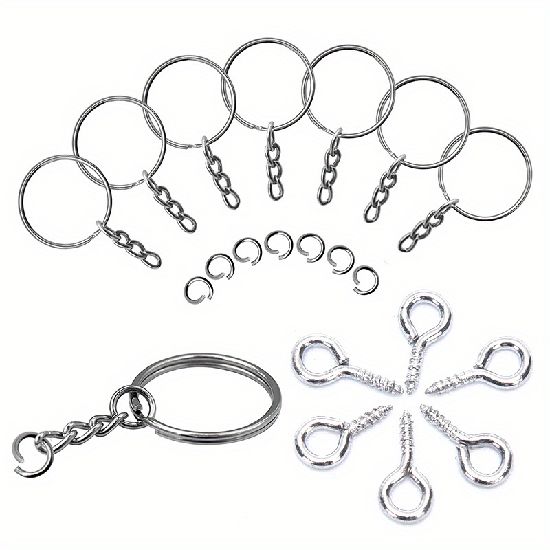 Key Ring Set Keyrings Chain Link Metal Key Ring Hoops Open - Temu Australia