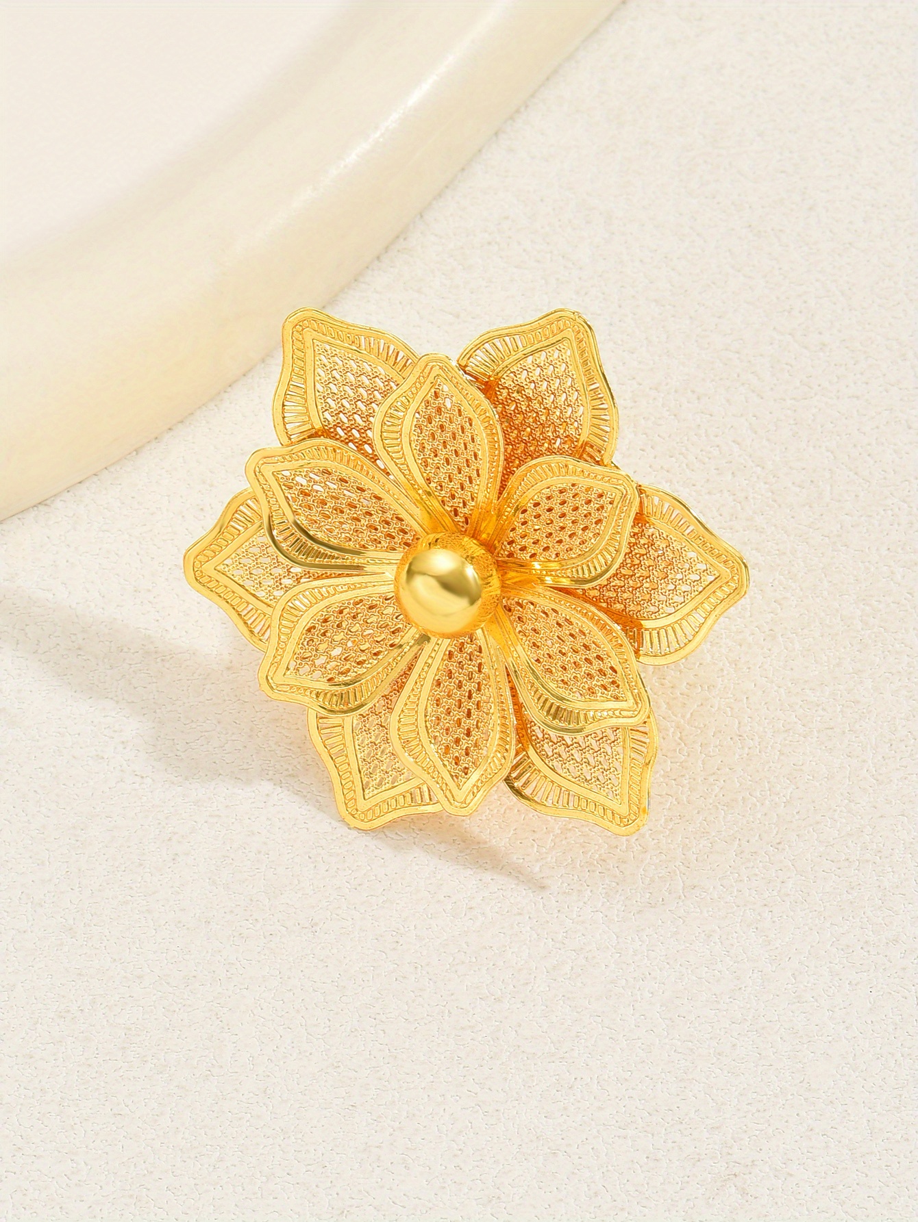Dupes Luxury Promise Ring Flower Design Plated Traditional - Temu Canada