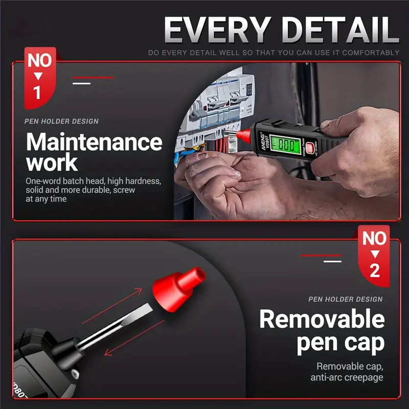Vd807 Intelligent Induction Digital Display Test Pen Voltage - Temu Vd807 Intelligent Induction Digital Display Test Pen Voltage - Temu