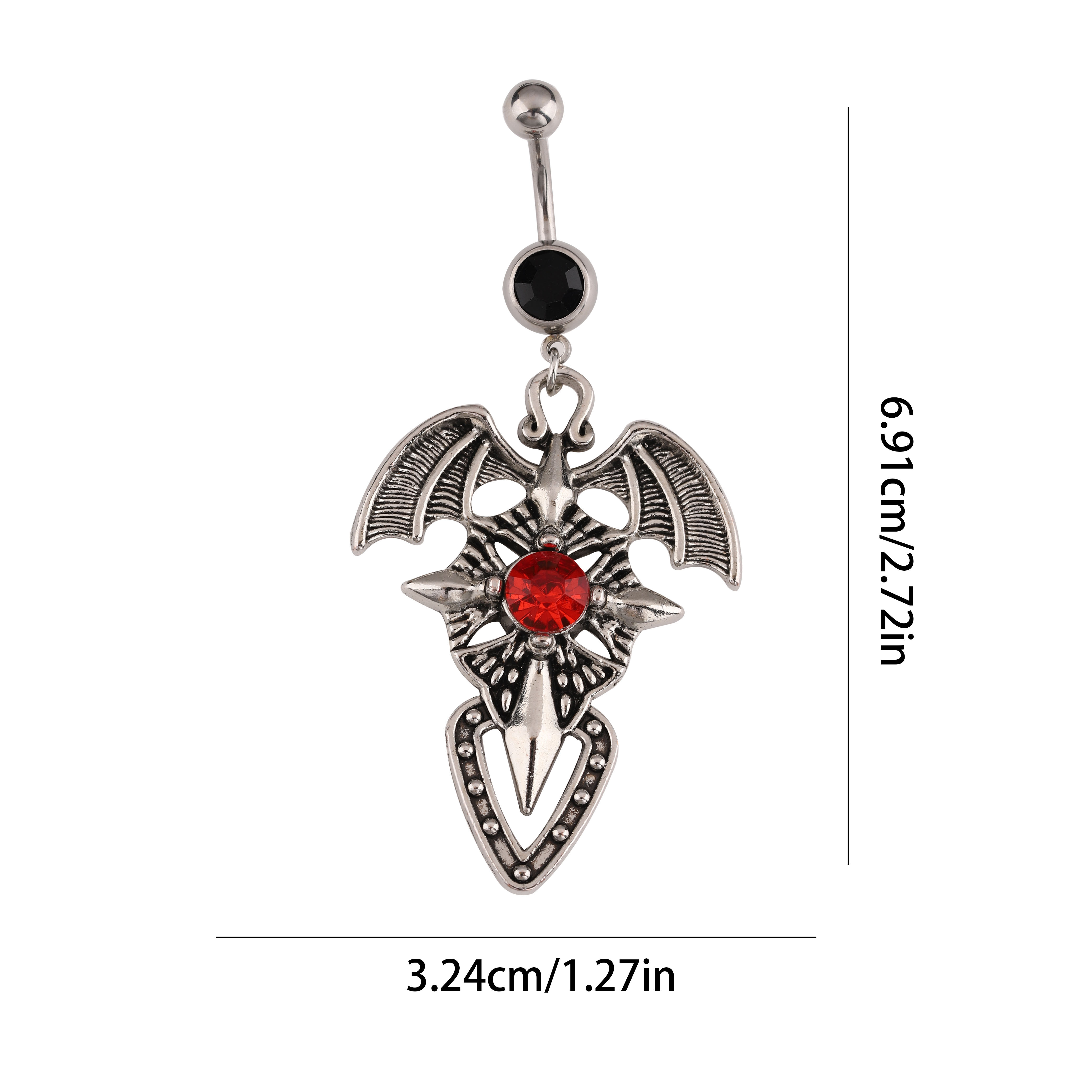 Punk Style Stainless Steel Belly Button Ring Inlaid Black - Temu Australia