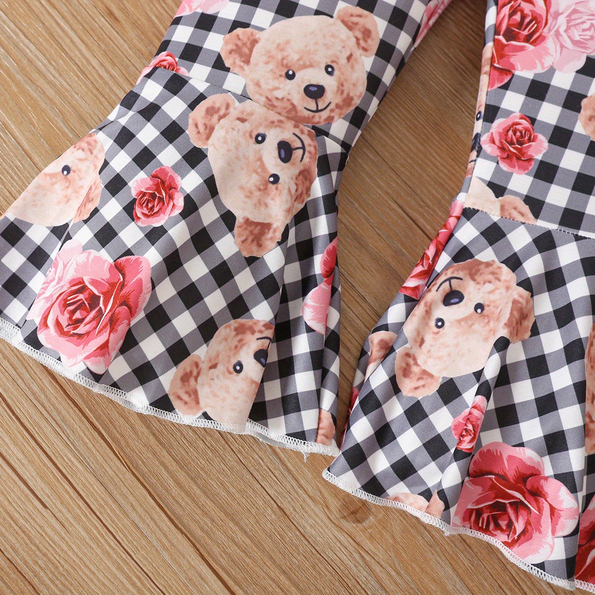 Little Girls Cute Cartoon Pattern Print Flared Long Sleeve - Temu Australia