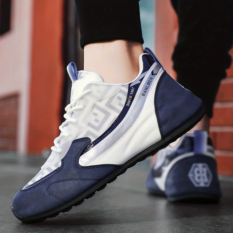 Mens Running Shoes Lace Up Sneakers Athletic Shoes Shock Absorbing And