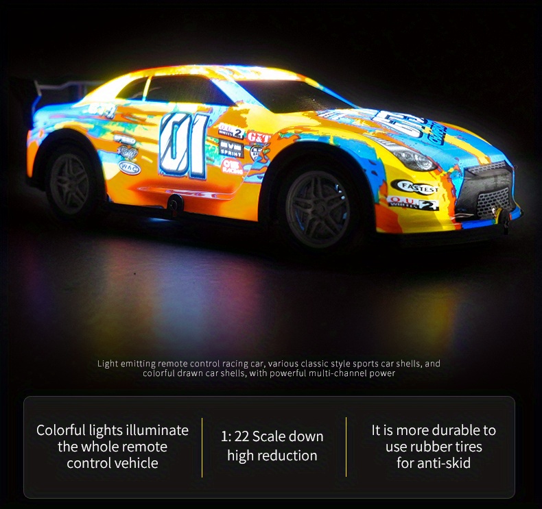 1/24 Scale Cool Led Lights Remote Control Car Light Up - Temu New Zealand