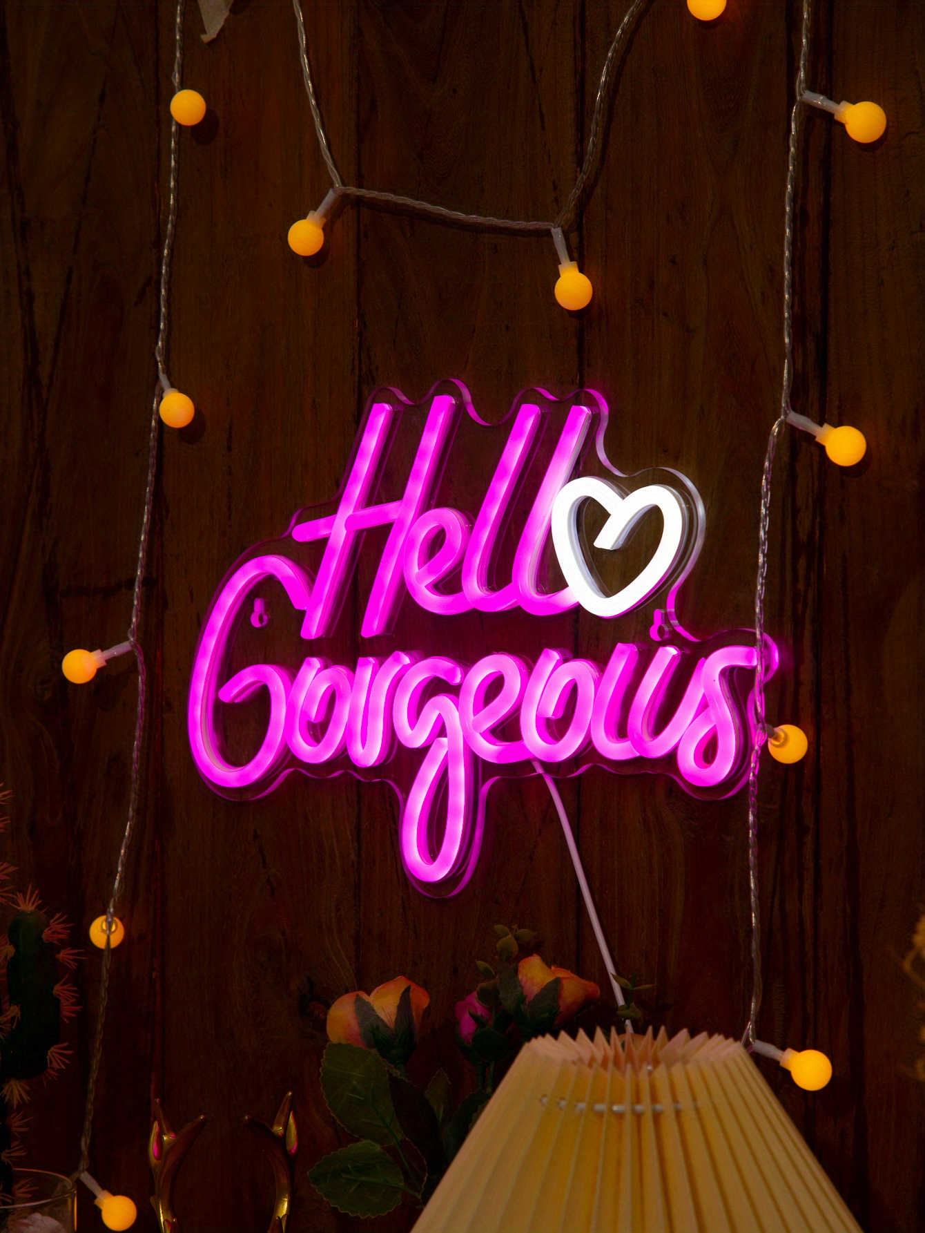 Hello Gorgeous Letter Neon Light Bedroom Party Decoration - Temu