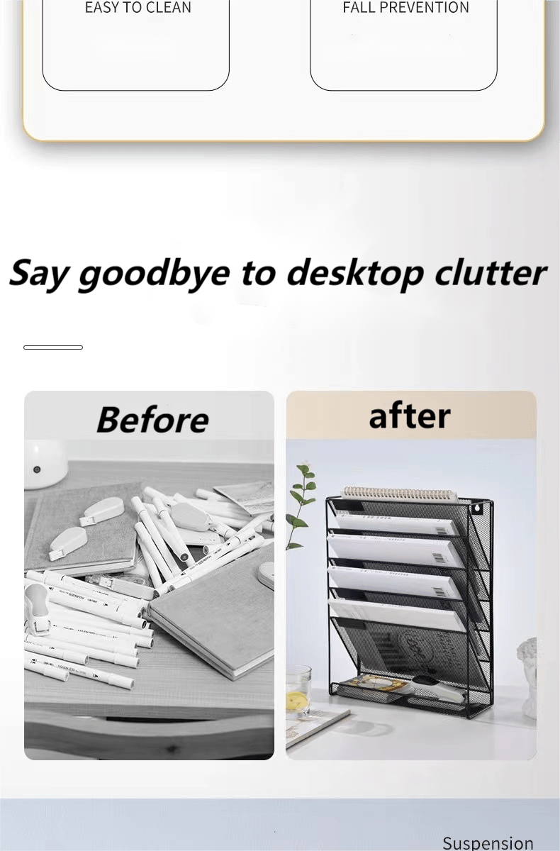 Metal Hanging File Rack Wall Mounted Organizer Rack 5 layer - Temu