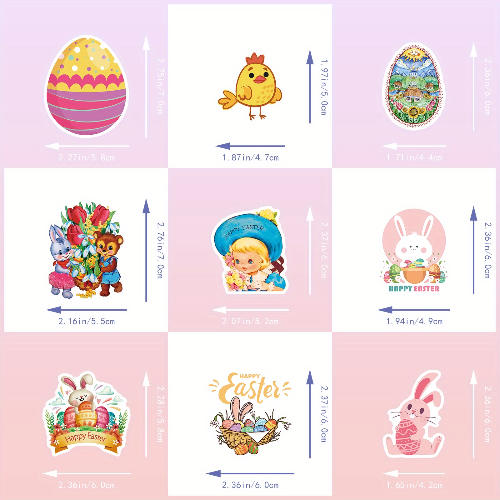 Easter Stickers Pack Bunny Rabbit Waterproof - Temu Netherlands