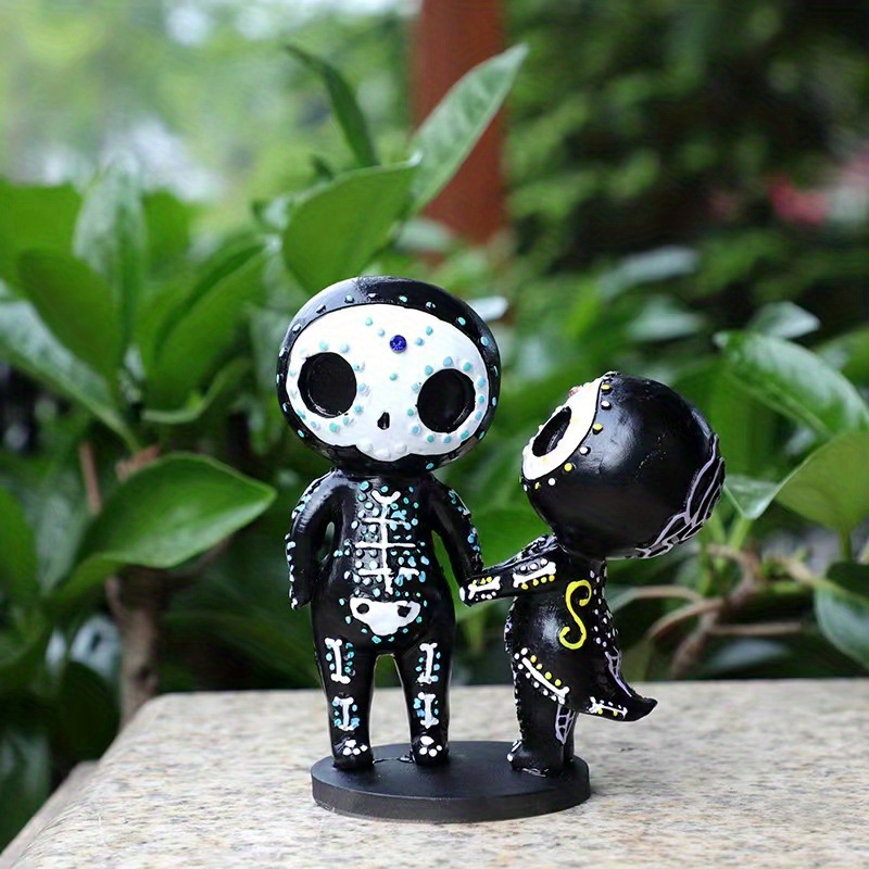 Sugar Skull Couple Statue Cute Resin Couples Show - Temu