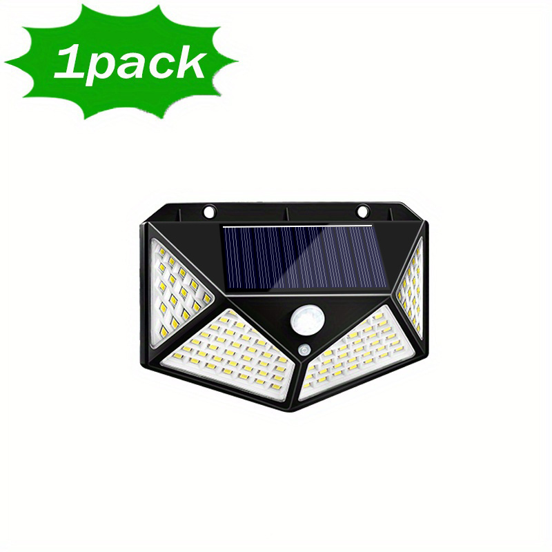 Led Wall Light Black Solar Rechargeable Outdoor 100 Lamp - Temu