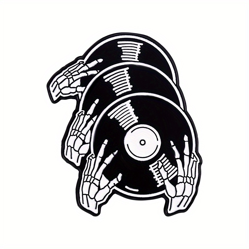 Gramophone Vinyl Record Tape Dj Brooch For Men, Retro Music Player ...
