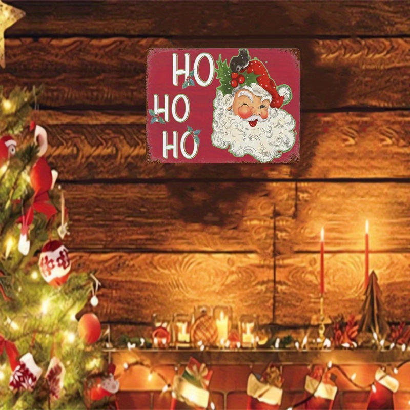 Santa Claus Metal Sign Outdoor Signs Decor Merry Christmas - Temu ...