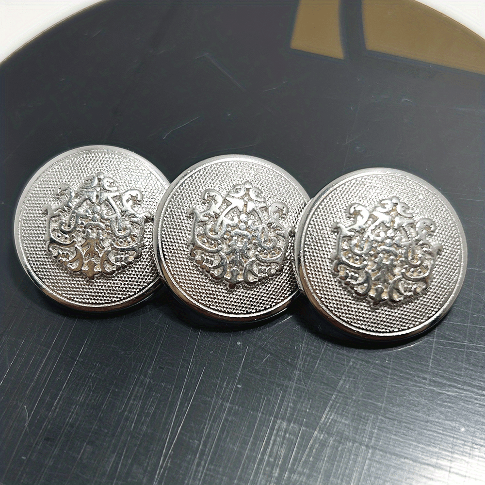 5pcs Pack 23mm Badge Pattern Button Metal Sewing Coat Suit Button ...