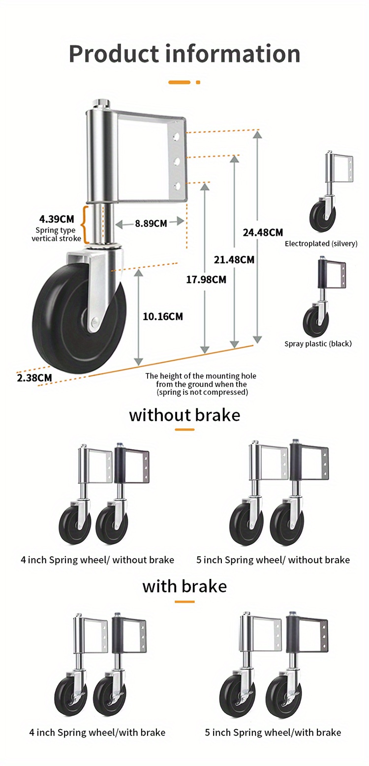 Large Door Caster Wheel Without Brake Spring - Temu Norway