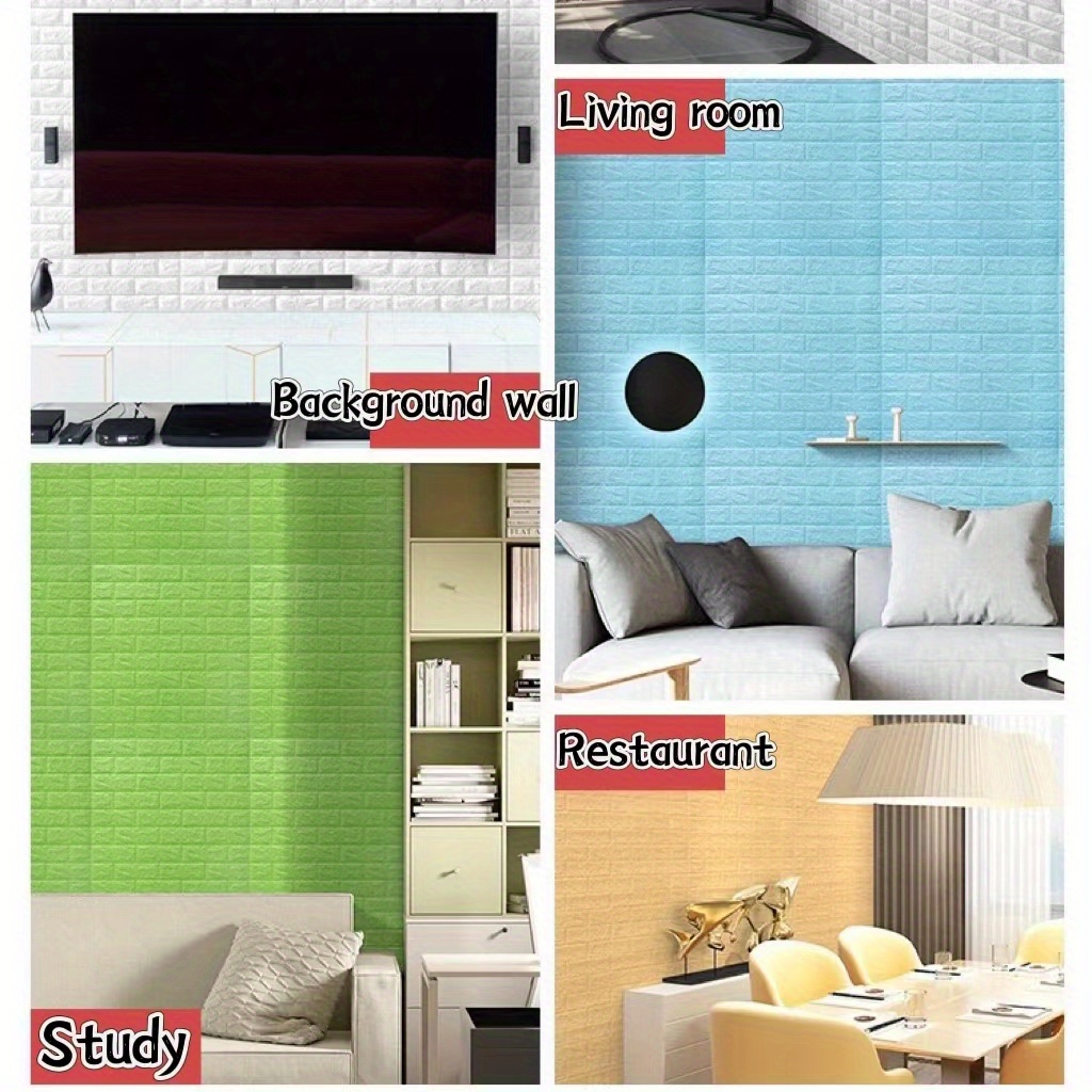 3d Wall Tile Sticker, Foam Self-adhesive Waterproof Moisture-proof Wall ...