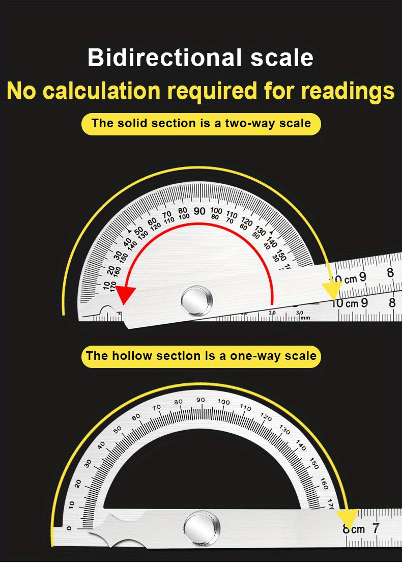 Stainless Steel Angle Ruler Simple Protractor Measuring - Temu Denmark