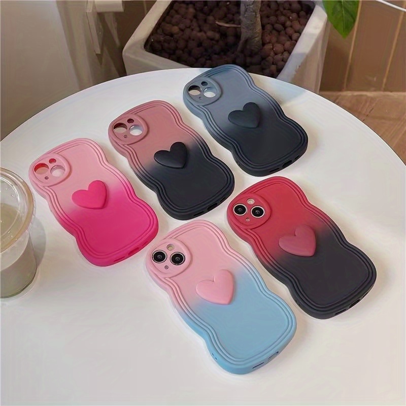 Cute Three-dimensional Love Gradient Color Wave Edge All-inclusive ...