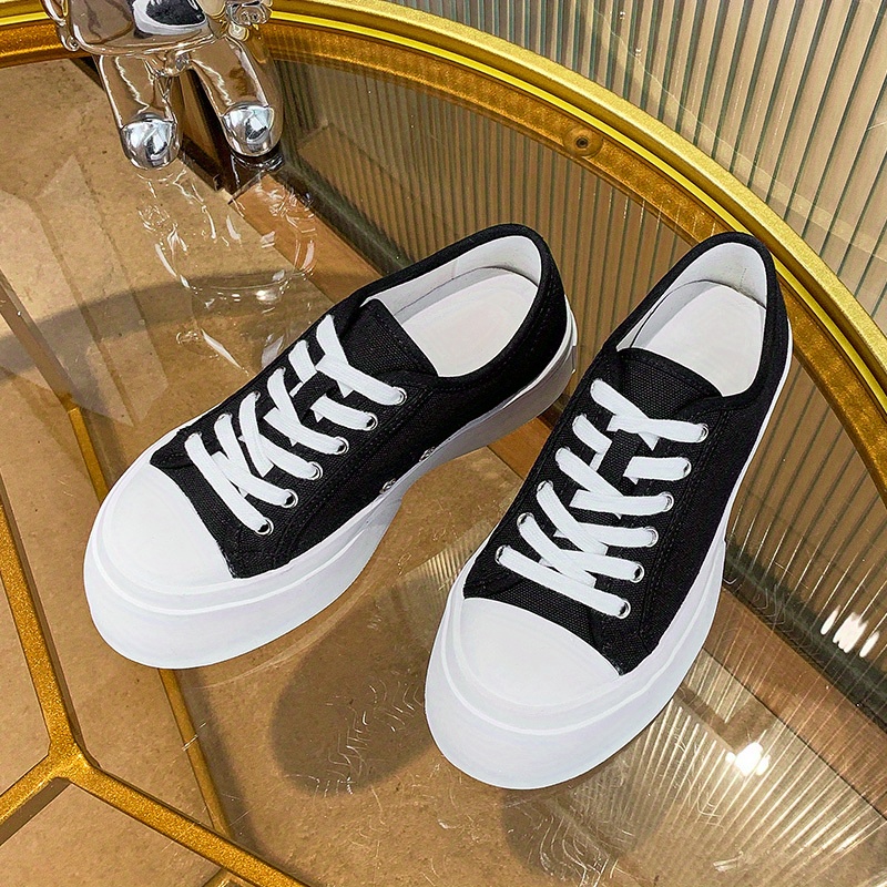 Women's Simple Versatile Solid Color Canvas Skate Shoes - Temu United ...