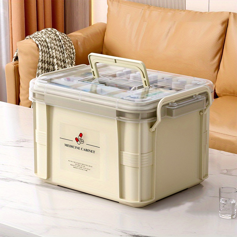 Medicine Box Family First Aid Box Plastic Lockable Storage - Temu Australia