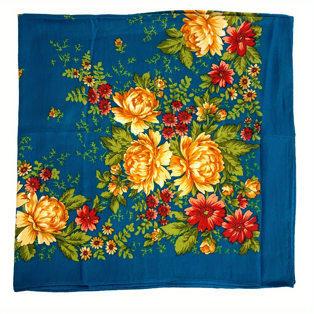 Vintage Print Scarf Luxury Printed Square Headscarf - Temu Canada
