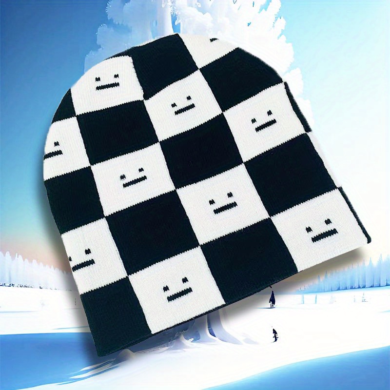 Unisex Game Pattern Knitted Hat For Winter - Temu Ireland