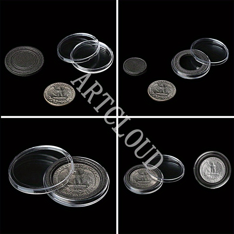 Coin Capsules Foam Gasket Plastic Storage Box Coin - Temu