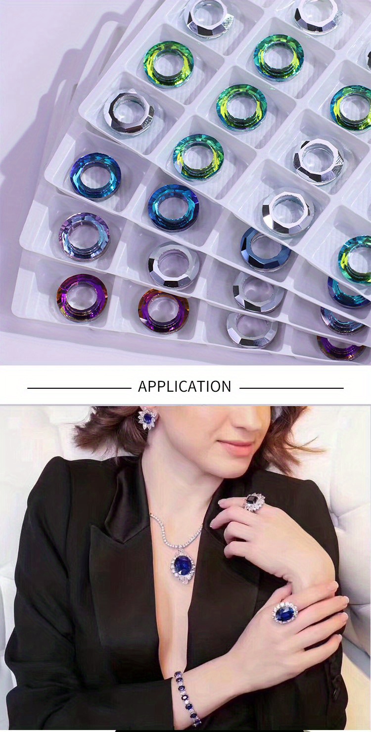 Sizes Glass Ring Charms Crystal Rhinestones - Temu Denmark