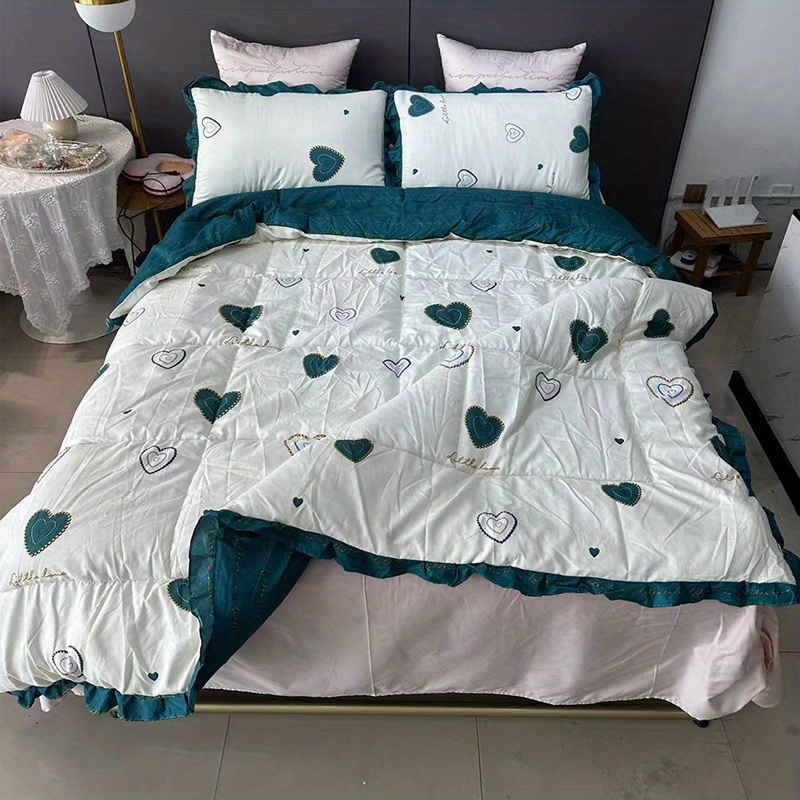 quilt set season print bedding set soft - Temu Norway