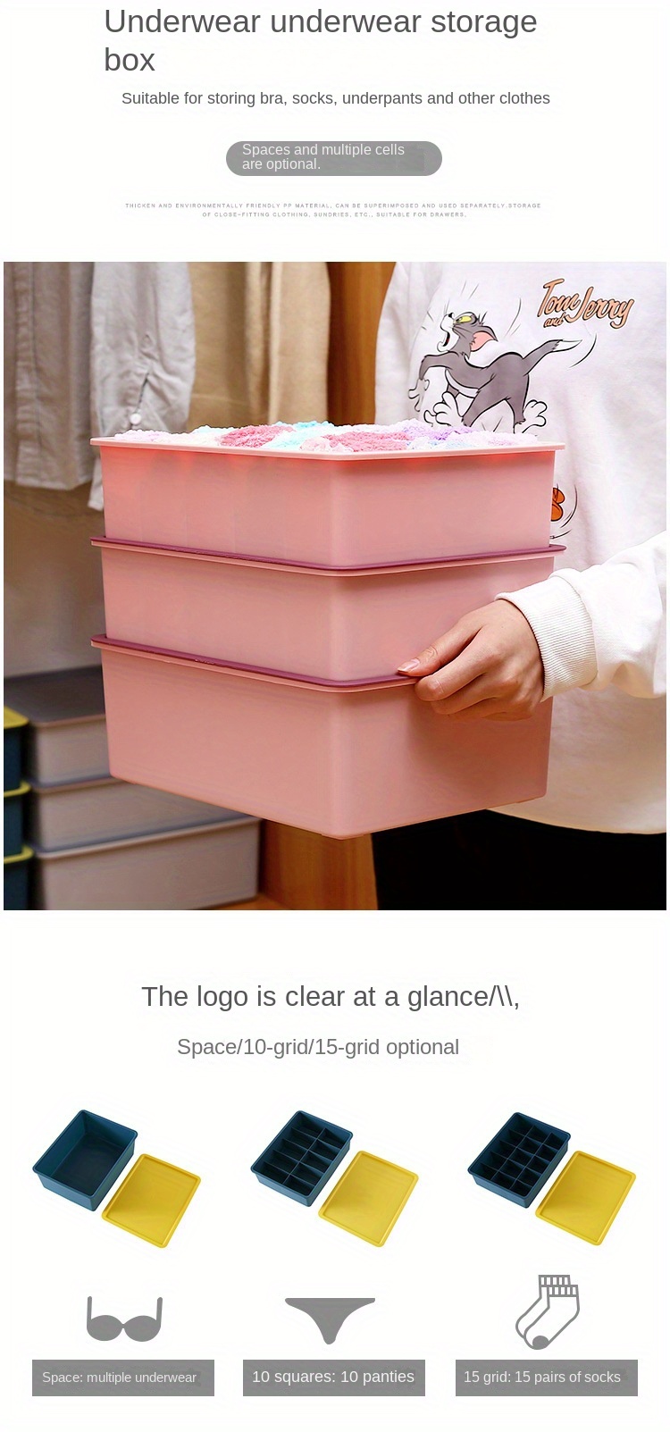 Underwear Drawer Storage Box Plastic Clothes Storage Drawer - Temu ...