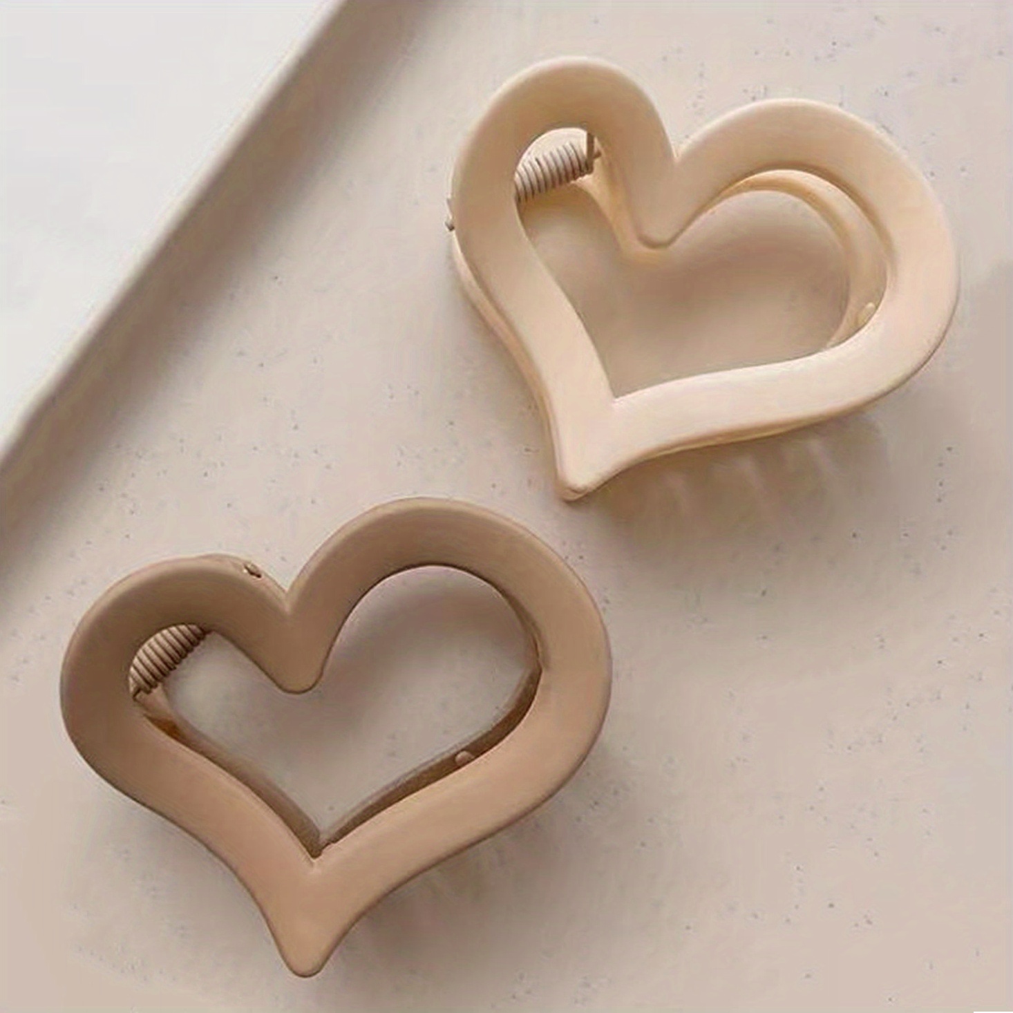 Simple Plain Color Heart Shaped Hair Claw Clips Ponytail - Temu New Zealand