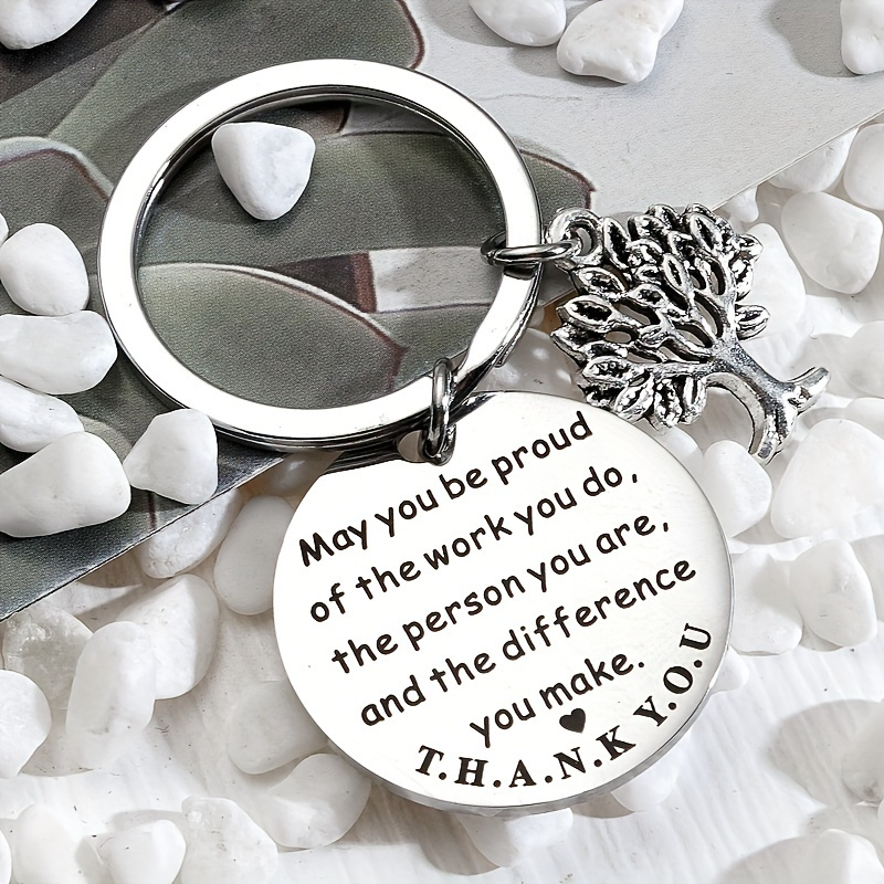 Stainless Steel Keychain With Tree Of Life Pendant - Temu