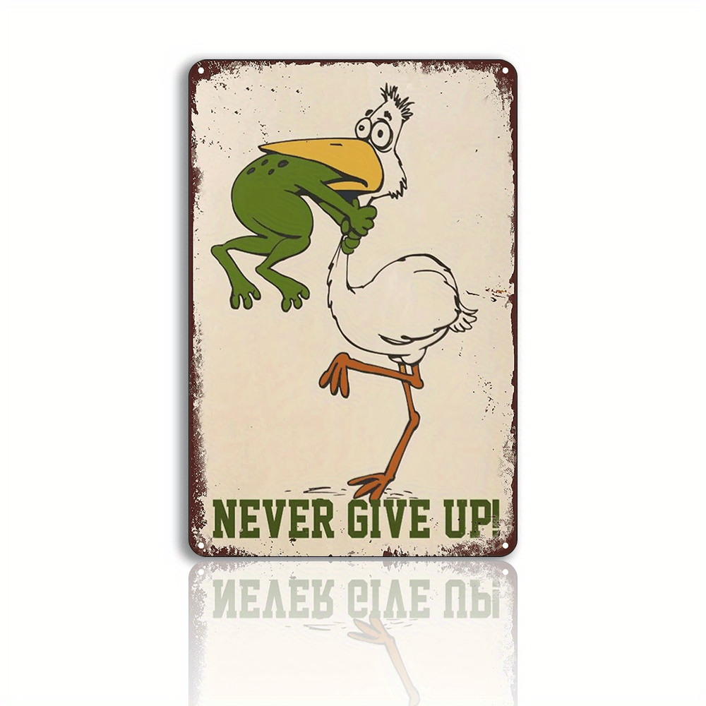 Metal Tin Vintage Signs Never Give Funny Frog Room Sign - Temu United ...