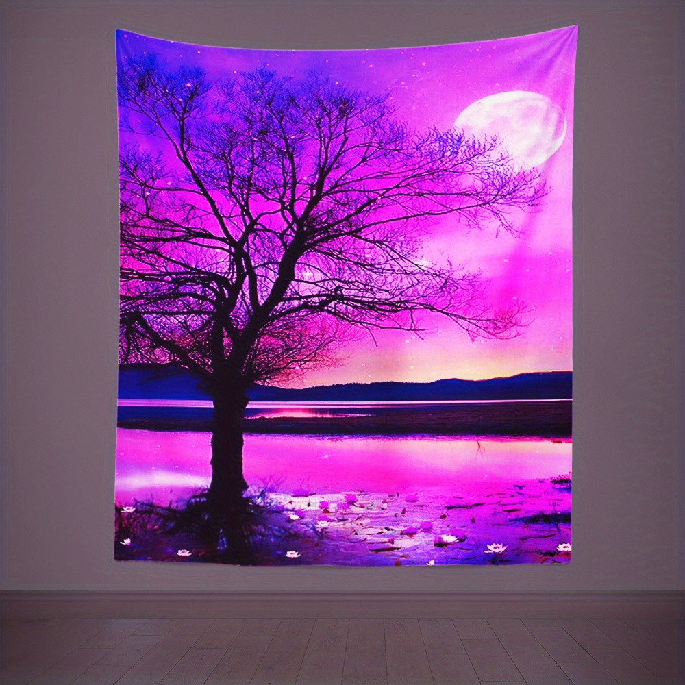 Blacklight Tapestry Purple Sky Sunset Hanging Tapestry - Temu New Zealand