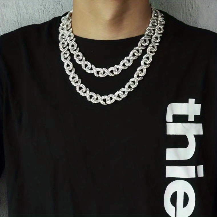 Cuban Link Iced Necklace Cuban Chains Paved - Temu