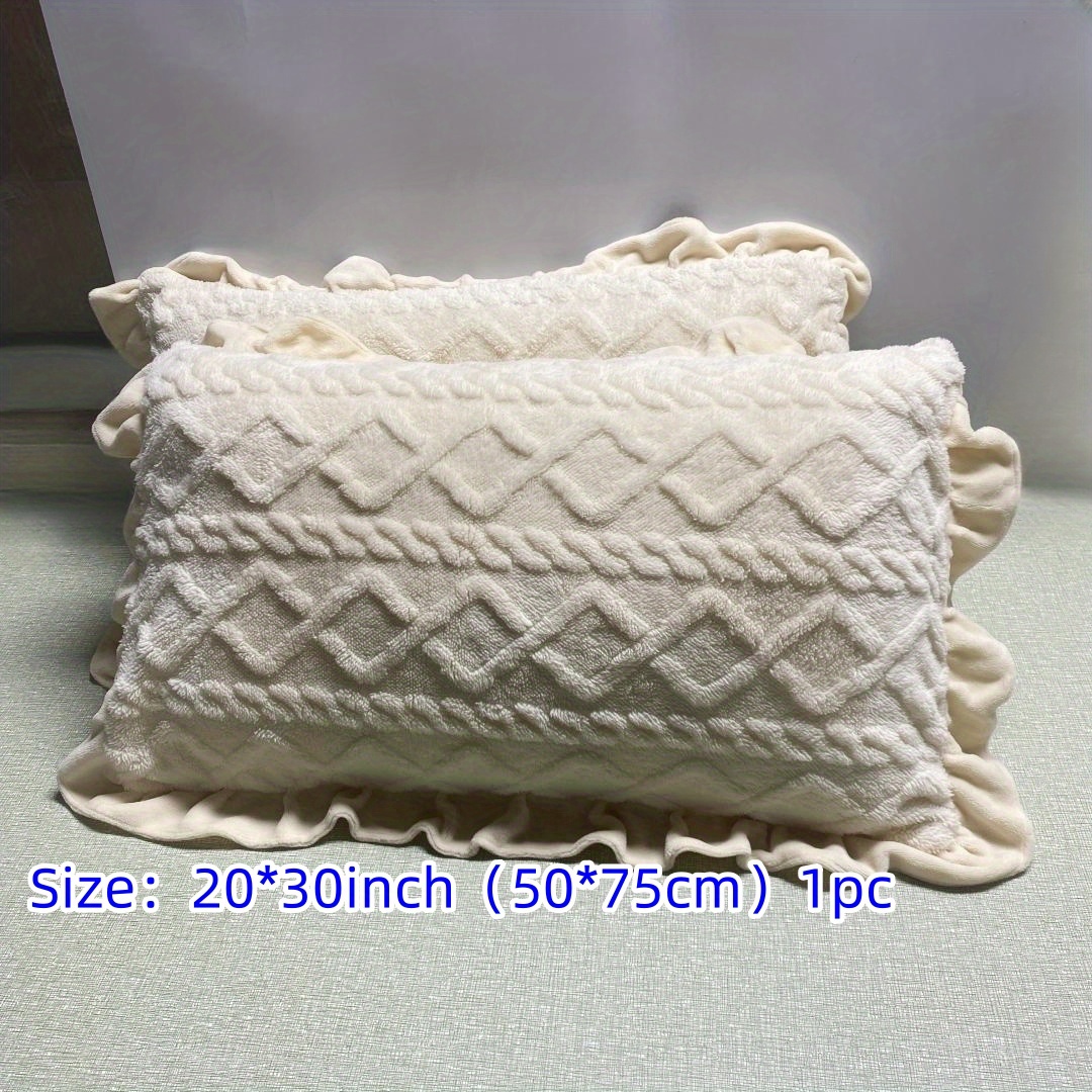 Flannel Pillowcase Thickened Fleece Solid Color Embossed - Temu New Zealand