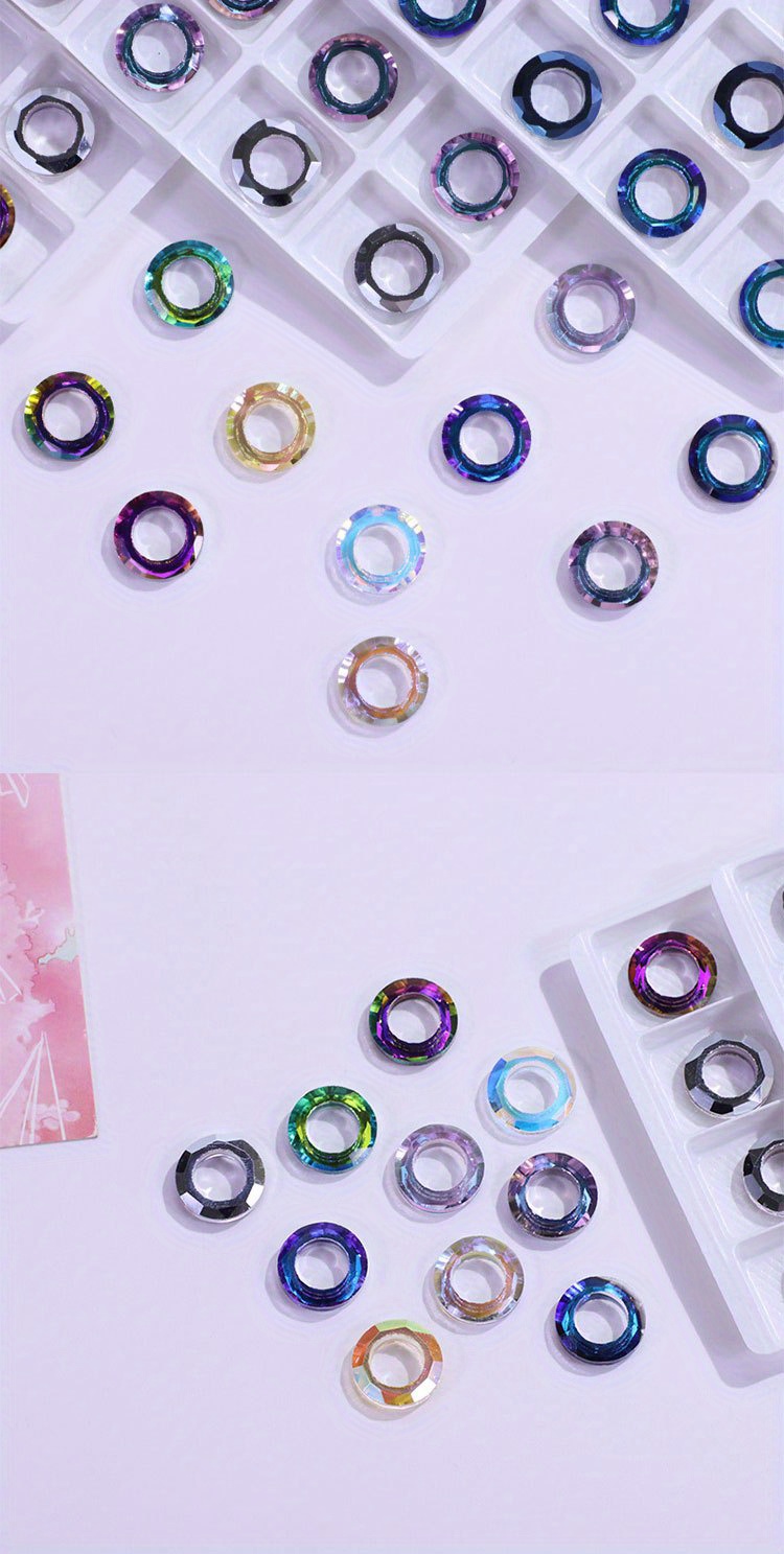 Sizes Glass Ring Charms Crystal Rhinestones - Temu Denmark
