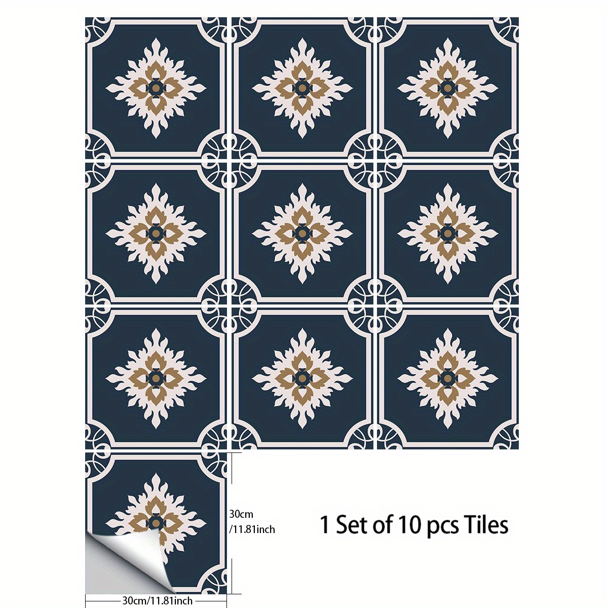 Self adhesive Removable Pvc Imitation Tile Stickers Retro - Temu Canada