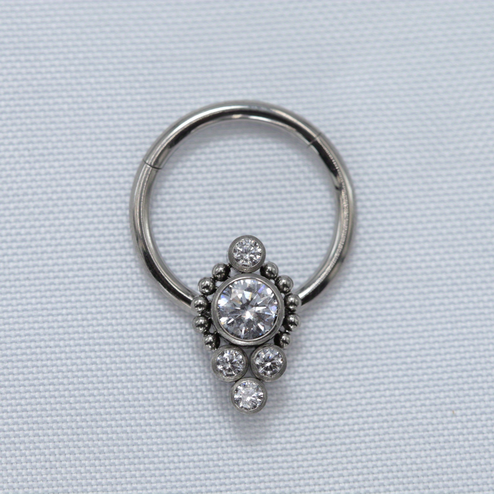 Titanium Alloy Hoop Moon Shape Hinged Nose Ring Inlaid Shiny - Temu ...