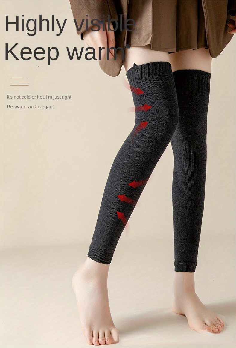 Simple Solid Leg Warmers Warm Knee High Socks Women's - Temu