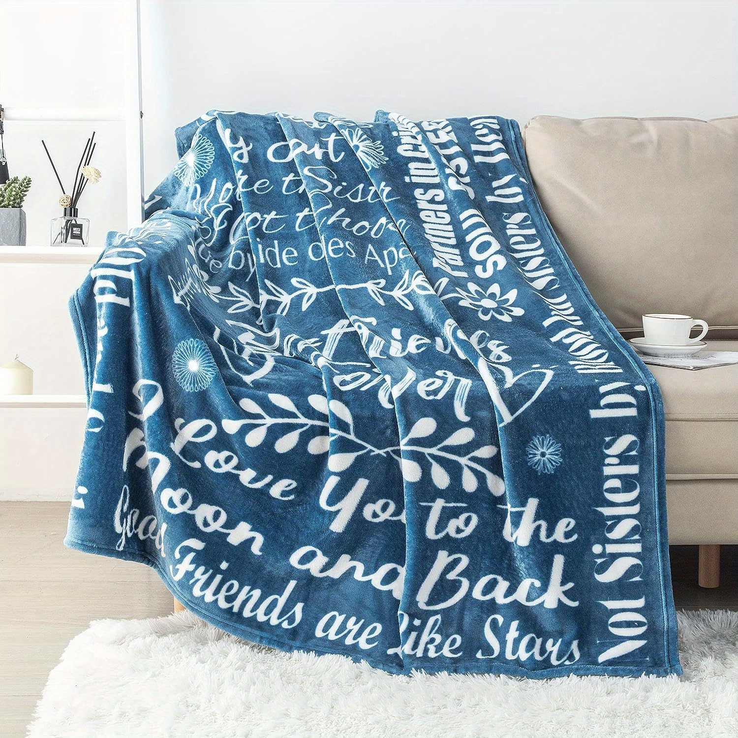 Best Friend Blanket Birthday Gifts Messages Luxurious - Temu Canada