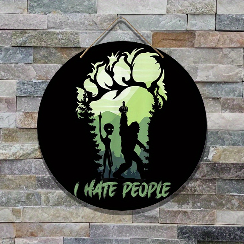 Funny Sign Greetings Sasquatch Aliens Suitable Many - Temu