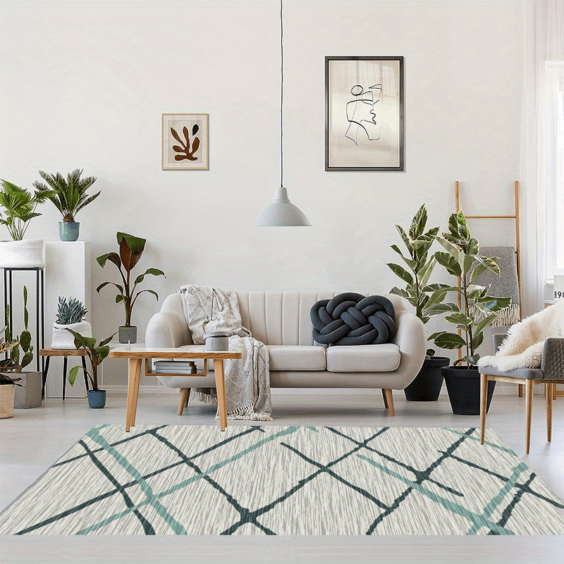 Minimalist Style Green Large Carpet Modern Area Rug Living - Temu ...