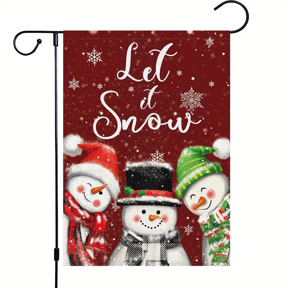 Christmas Winter Garden Flag Double Sided Burlap Let Snow - Temu United ...