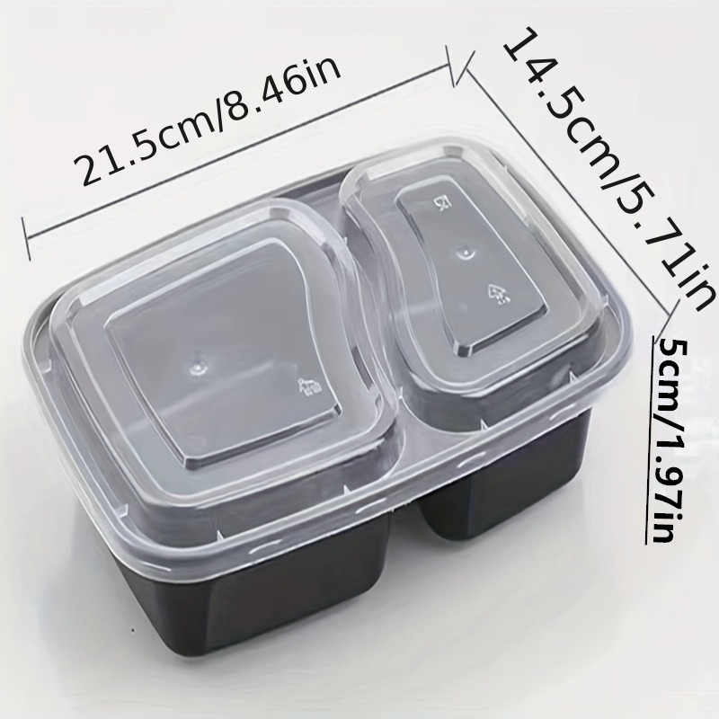 Plastic 2 Compartments Lunch Boxes Lids Stackable Leak Proof Temu