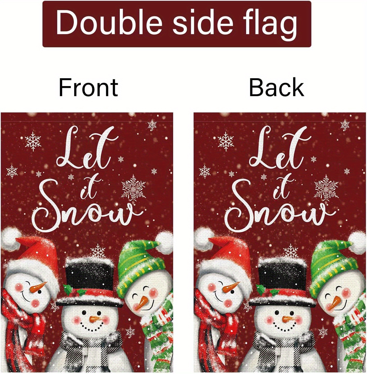 Christmas Winter Garden Flag Double Sided Burlap Let Snow - Temu United ...