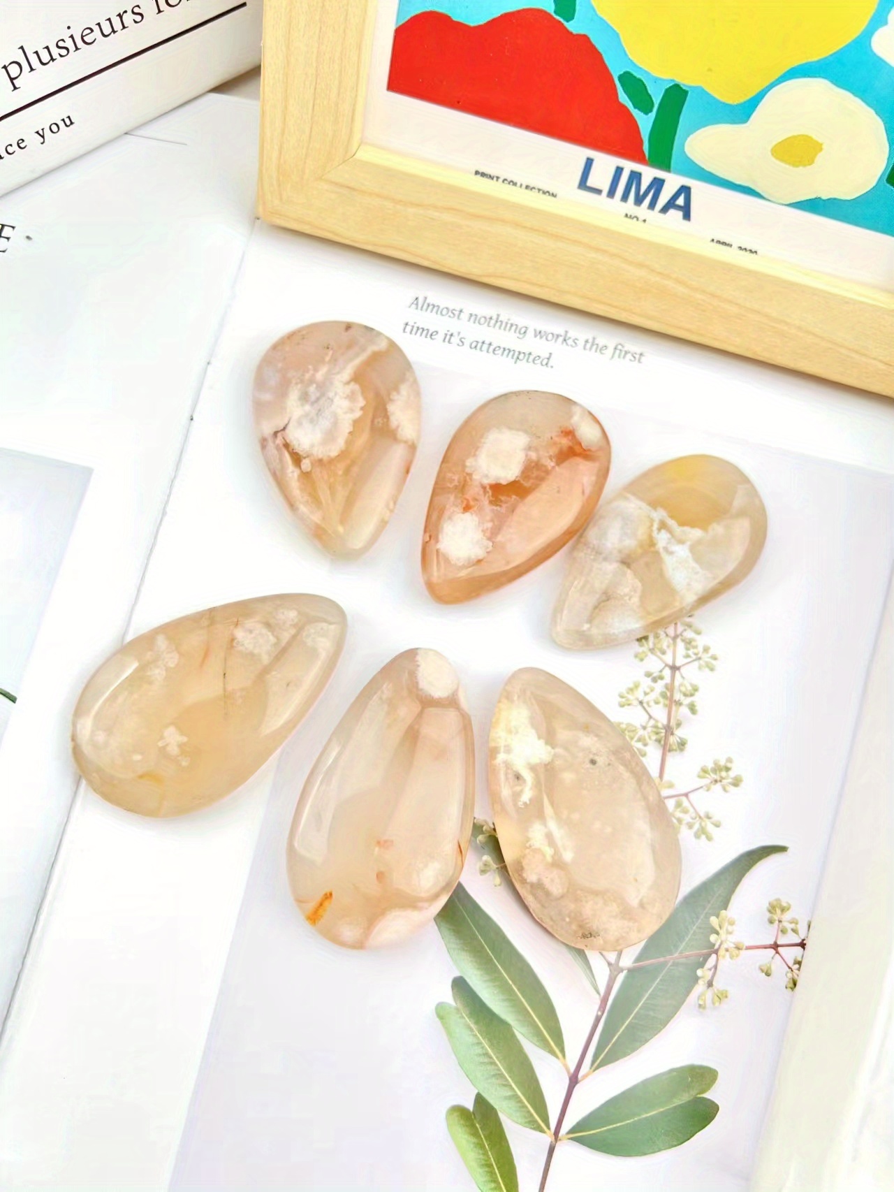 Flower Agate Natural Crystal Gemstone Pendant Jewelry Making - Temu Canada