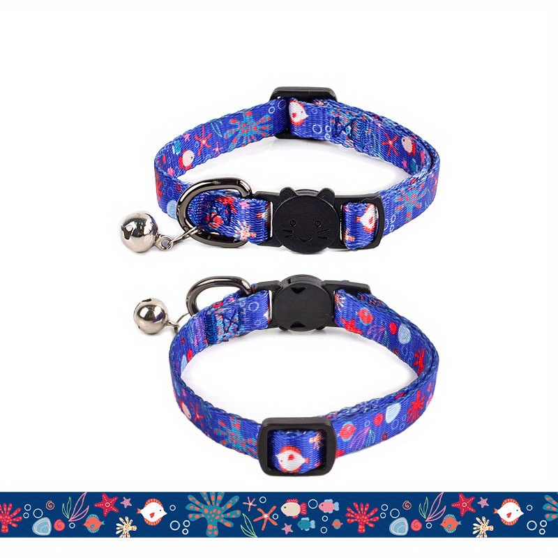 Cat Collar Cute Adjustable Cat Collar Bell Safety Kitten - Temu United ...