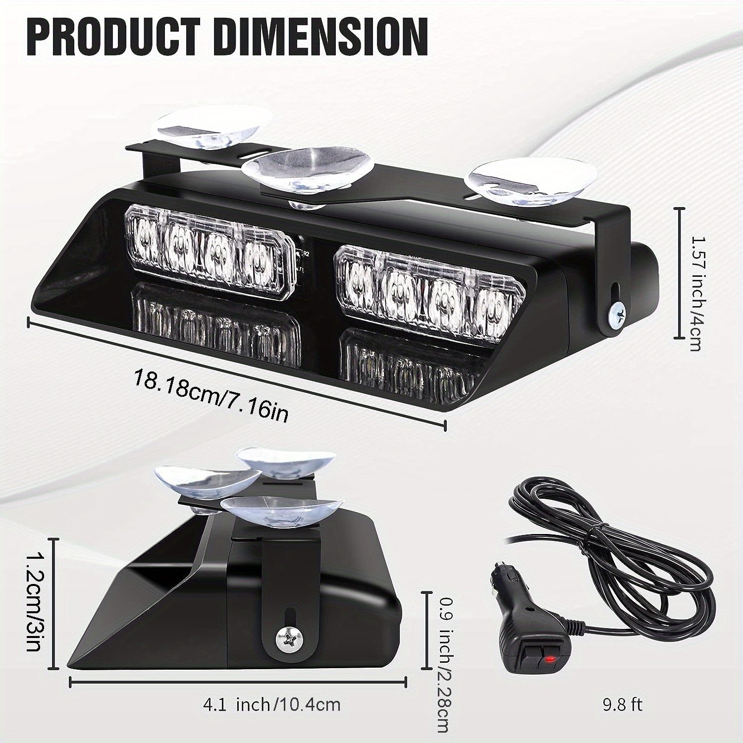 Emergency Car Recorder Strobe Lights Interior Windshield - Temu