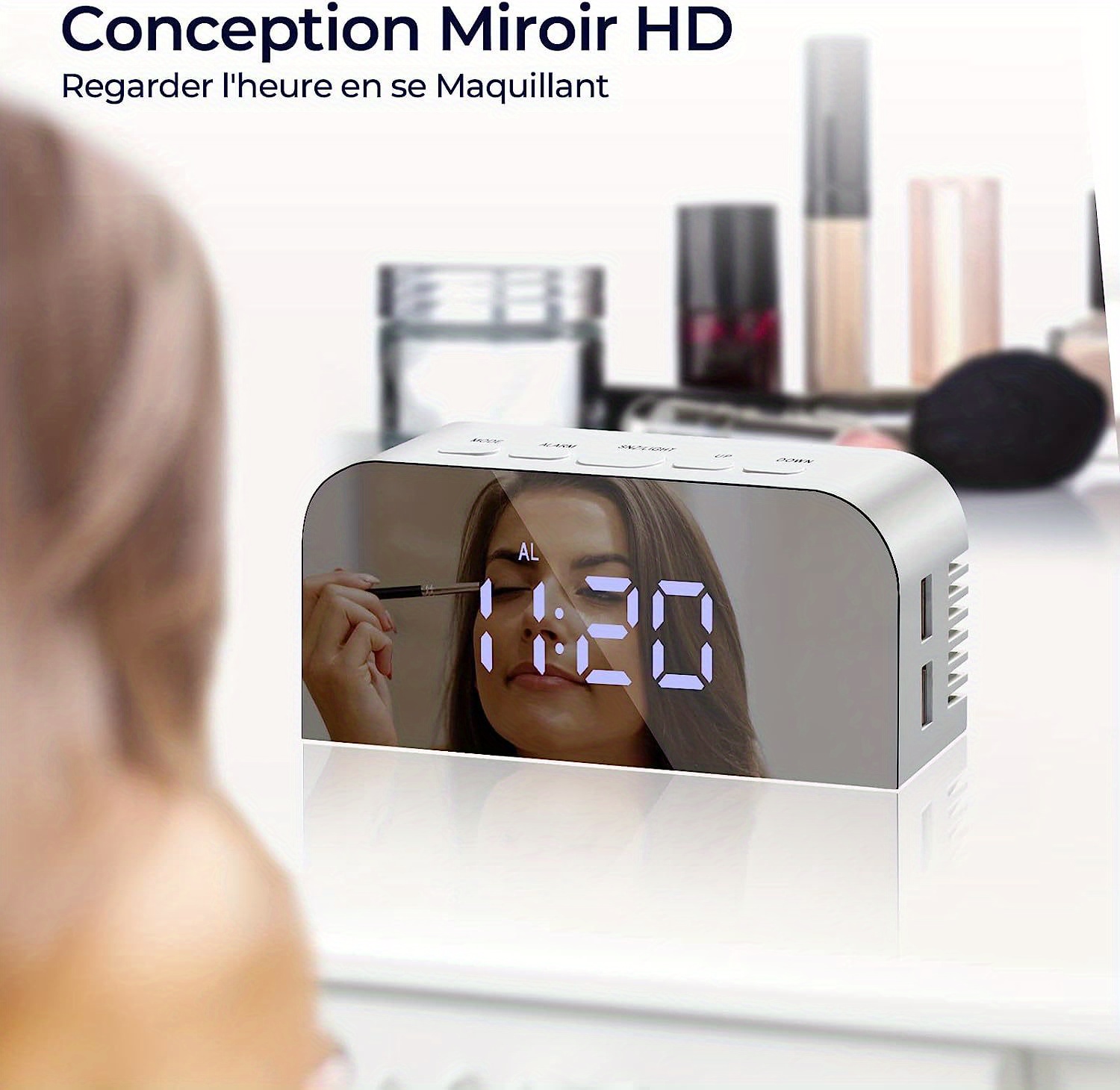 Digital Clock Large Display Led Electric Alarm Clocks Mirror - Temu