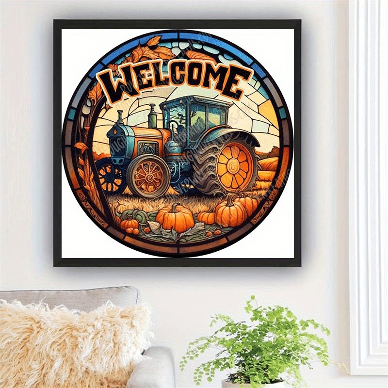 5d diy kit tractor pumpkin words " " - Temu Australia