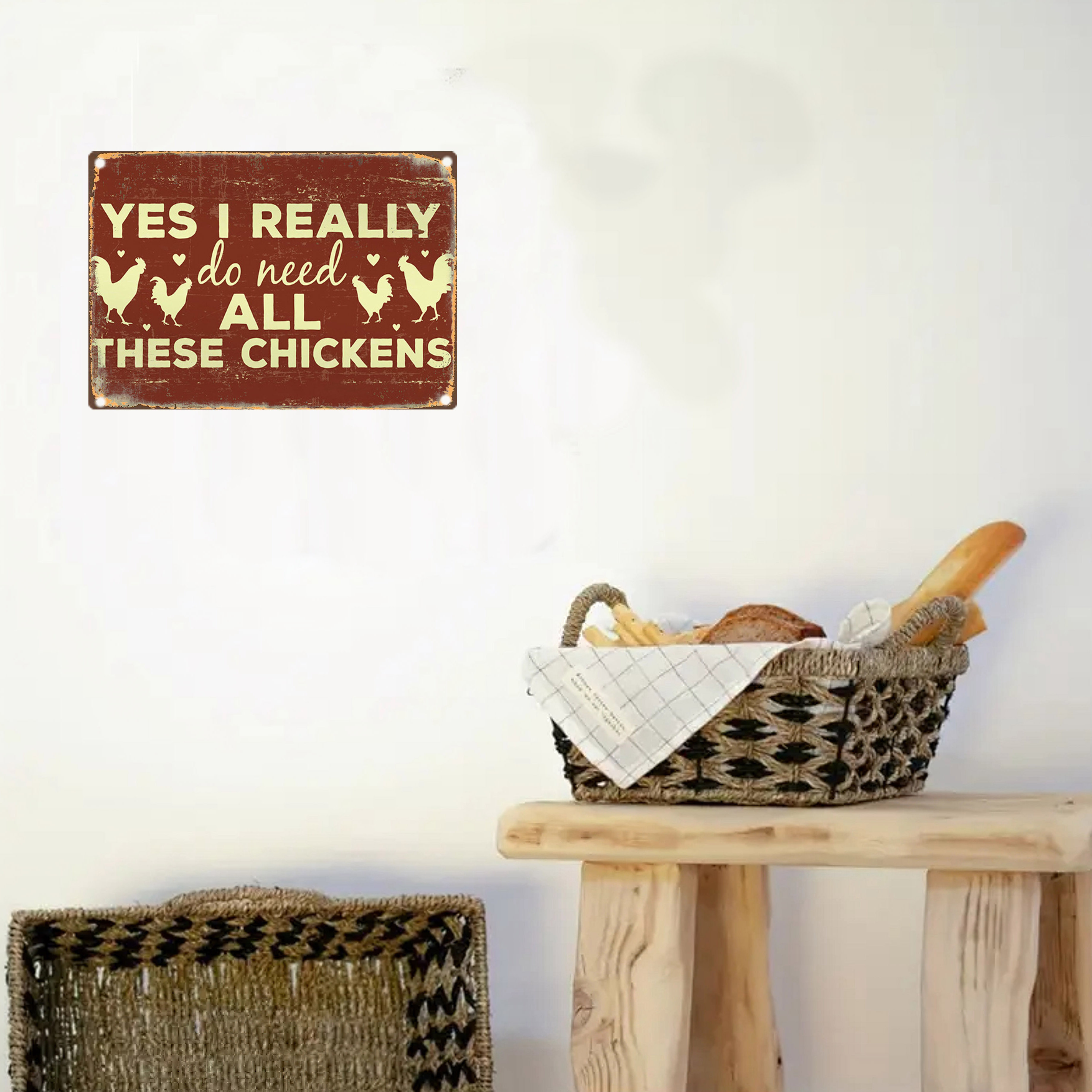 Vintage Rustic Aluminum Sign: 'yes Really Need Chickens' - Temu Australia